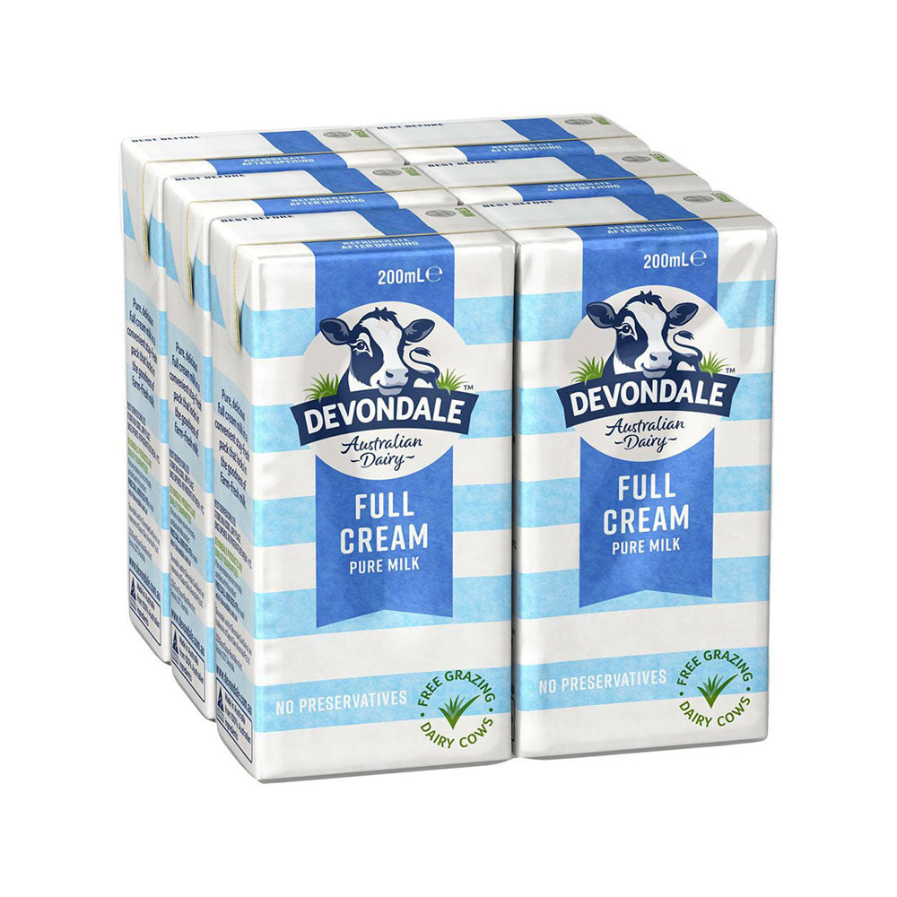 Devondale Full Cream Pure Milk 200ml × 6 Pack – Australian UHT Whole M – Umall - Australia's ...