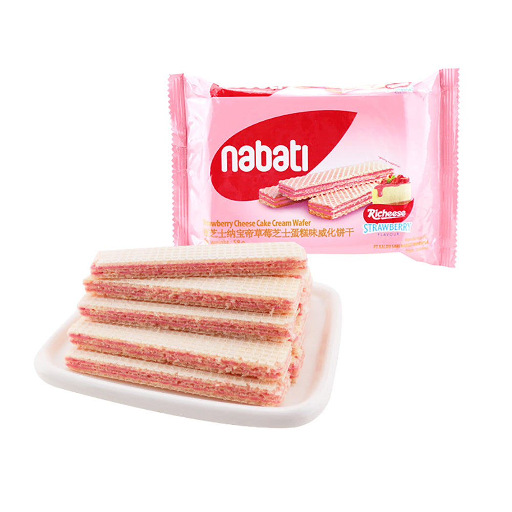 Richeese Nabati Strawberry Cheese Cake Cream Wafer - 56g – Umall - Australia's Largest Online ...