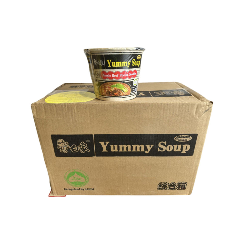 BaiXiang Yummy Soup Classic Beef Flavor Noodles - 105g x 12 Cups – Umall - Australia's Largest ...