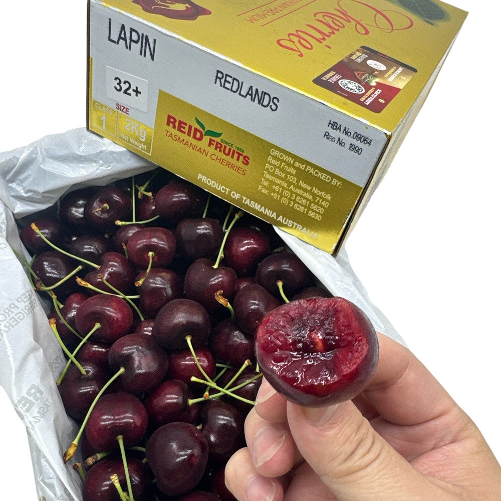 Reid Fruits Tasmanian Lapin Cherries Gift Box - 32mm+ 2kg – Umall - Australia's Largest Online ...