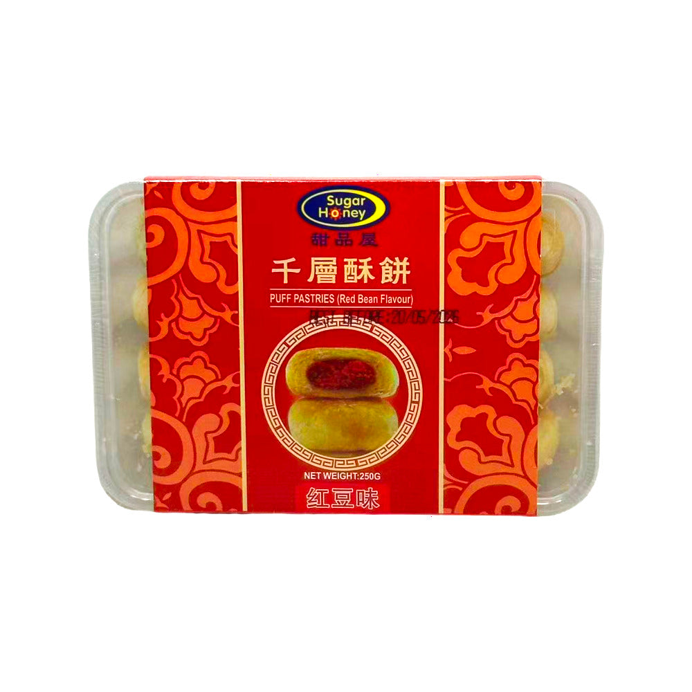 Sugar Honey Red Bean Puff Pastries 250g - Chinese Red Bean Pastry Cake ...