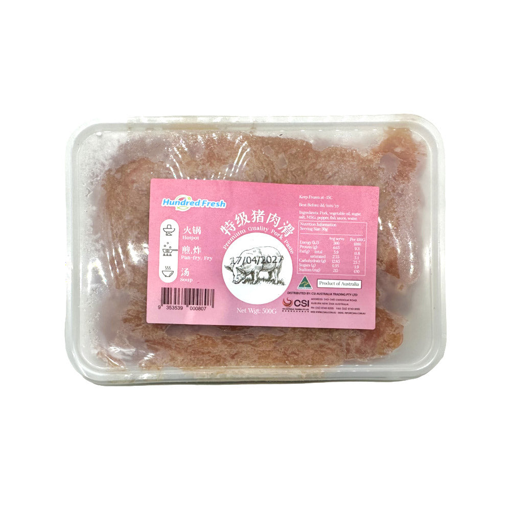 Hundred Fresh Premium Pork Paste 500g – Ready-to-Cook Minced Pork for ...
