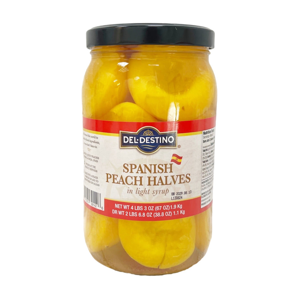 Del Destino Spanish Peach Halves in Light Syrup – 1.9 kg Glass Jar ...