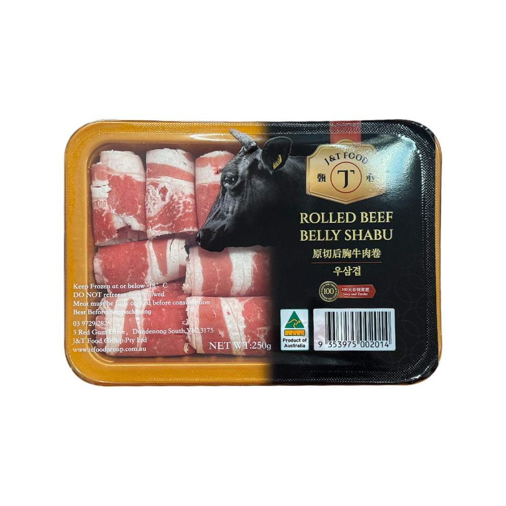 J&T Food Rolled Beef Belly Shabu 250g - Thin-Sliced Beef Rolls for Hot ...