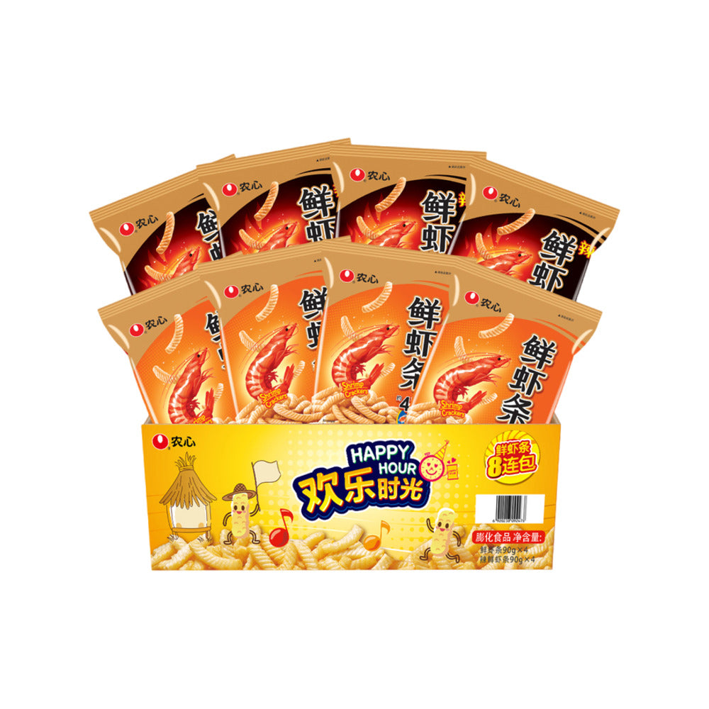 Nongshim Shrimp Crackers (Happy Hour) 90g x 8 Packs – Limited Import ...