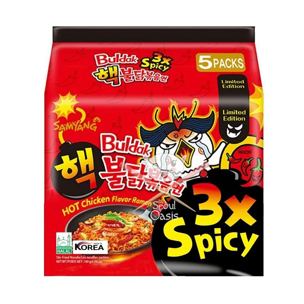 Samyang Buldak 3x Spicy Hot Chicken Flavor Ramen - 140g x 5 Packs ...