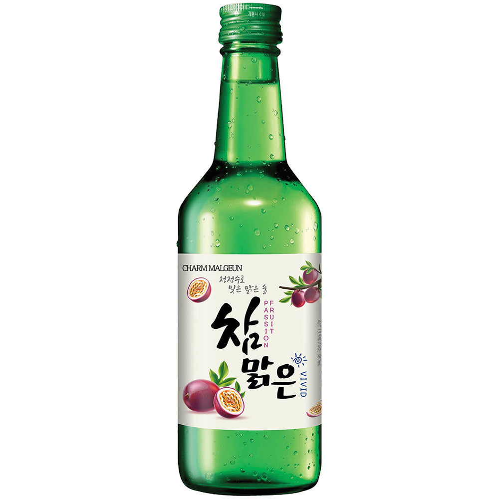 Charm Malgeun Vivid Korean Soju Passion Fruit Flavor 13.5% - 360ml ...