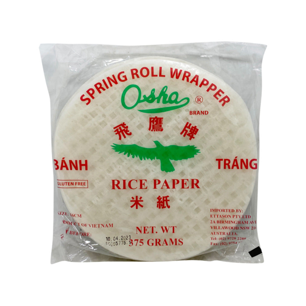 Osha Round Rice Paper (Bánh Tráng) Spring Roll Wrappers 16cm – 375g ...