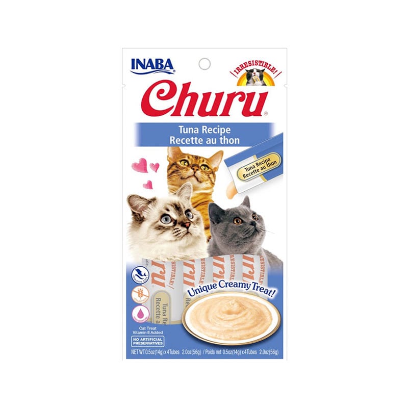 Inaba Churu Cat Treats Chicken and Scallop Flavor - 4 Tubes, 56g ...