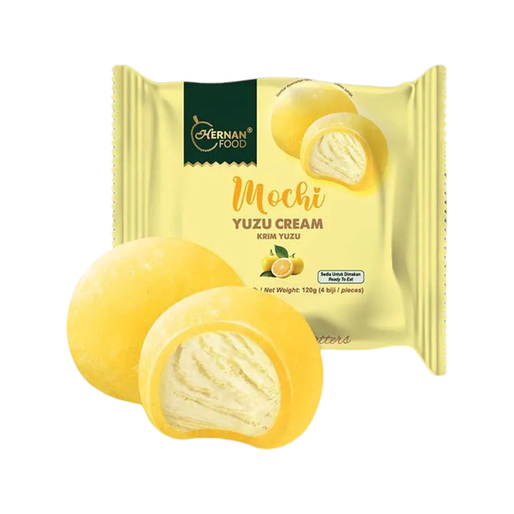 Hernan Frozen Yuzu Cream Mochi 120g - Japanese-Style Citrus Rice Cake ...
