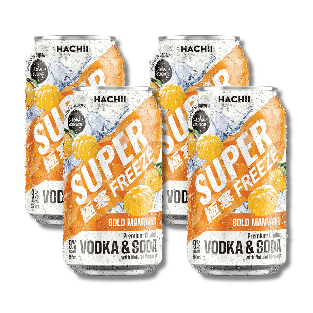 HACHII Super Freeze Low-Sugar Sparkling Drink Bold Mandarin Flavor - 9 ...