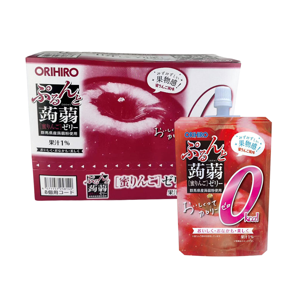 Orihiro Japanese Konjac Jelly, Zero Calorie, Apple Flavour, 130g x 8 ...
