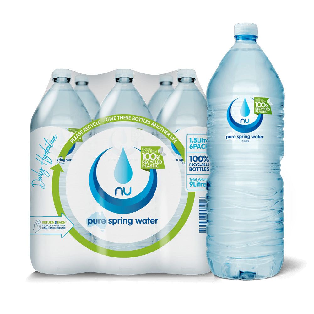 Nu Pure Spring Water - 1.5L x 6 Bottles – Umall - Australia's Largest ...