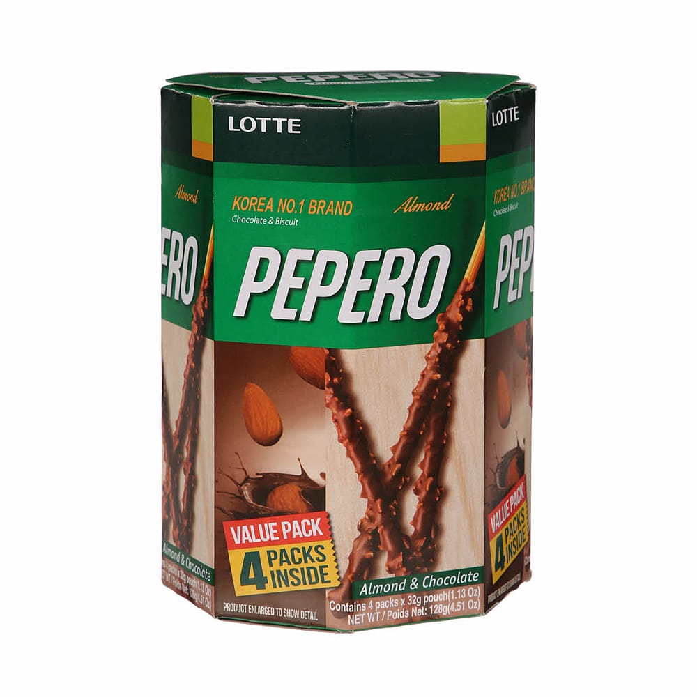 Lotte Pepero Almond & Chocolate Sticks - 4 Packs, 128g – Umall ...