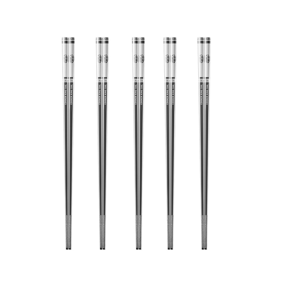 Cooker King 316 Stainless Steel Square Chopsticks - Set of 5 Pairs ...