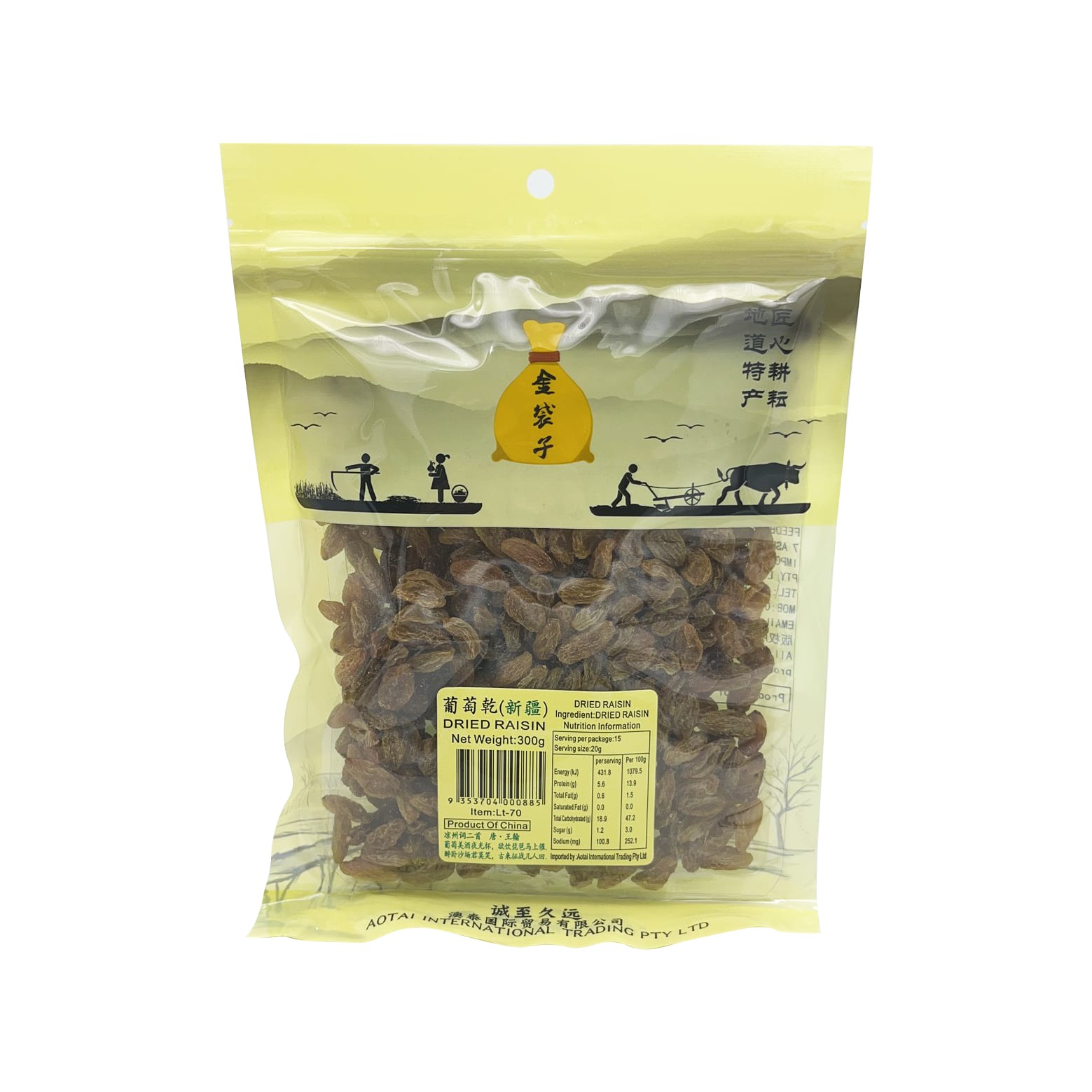 Golden Bag Premium Xinjiang Raisins 300g – Umall - Australia's Largest ...