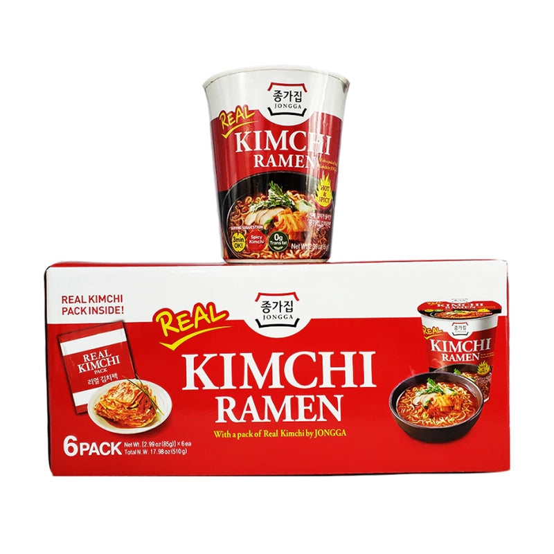 JONGGA Kimchi Ramen Hot & Spicy - 85g x 6 Cups – Umall - Australia's Largest Online Asian ...