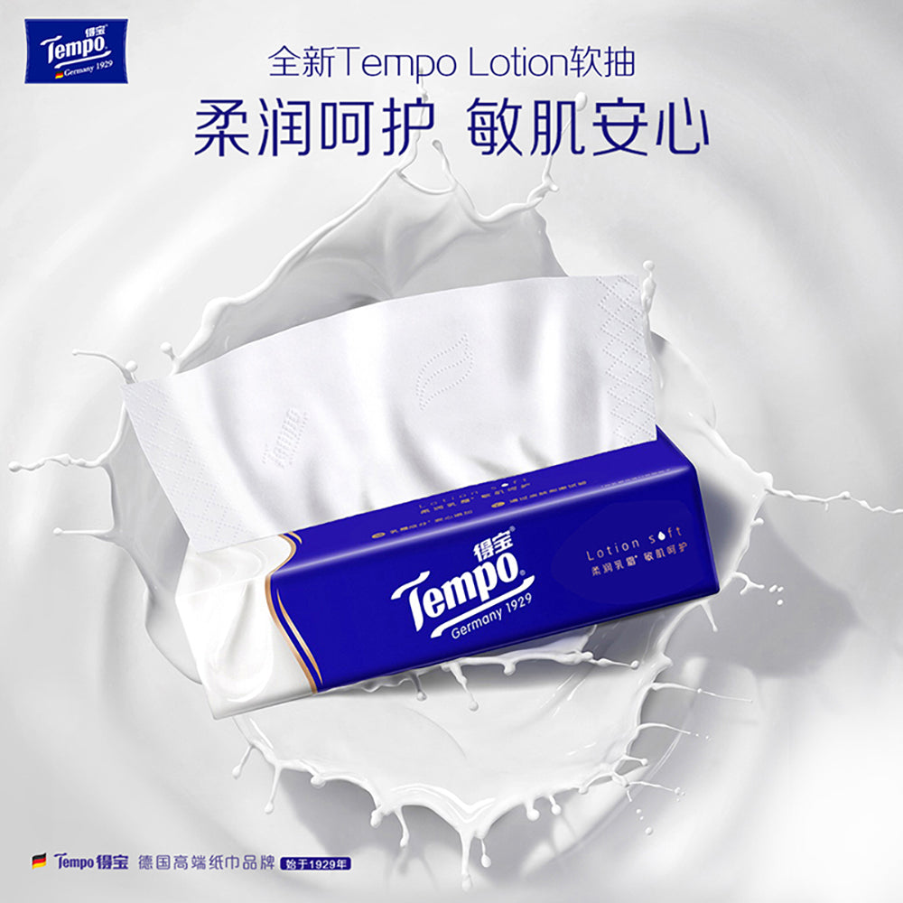Tempo Pull-Out Creamy Soft Facial Tissues, 70 Sheets per Pack, 4 Packs ...