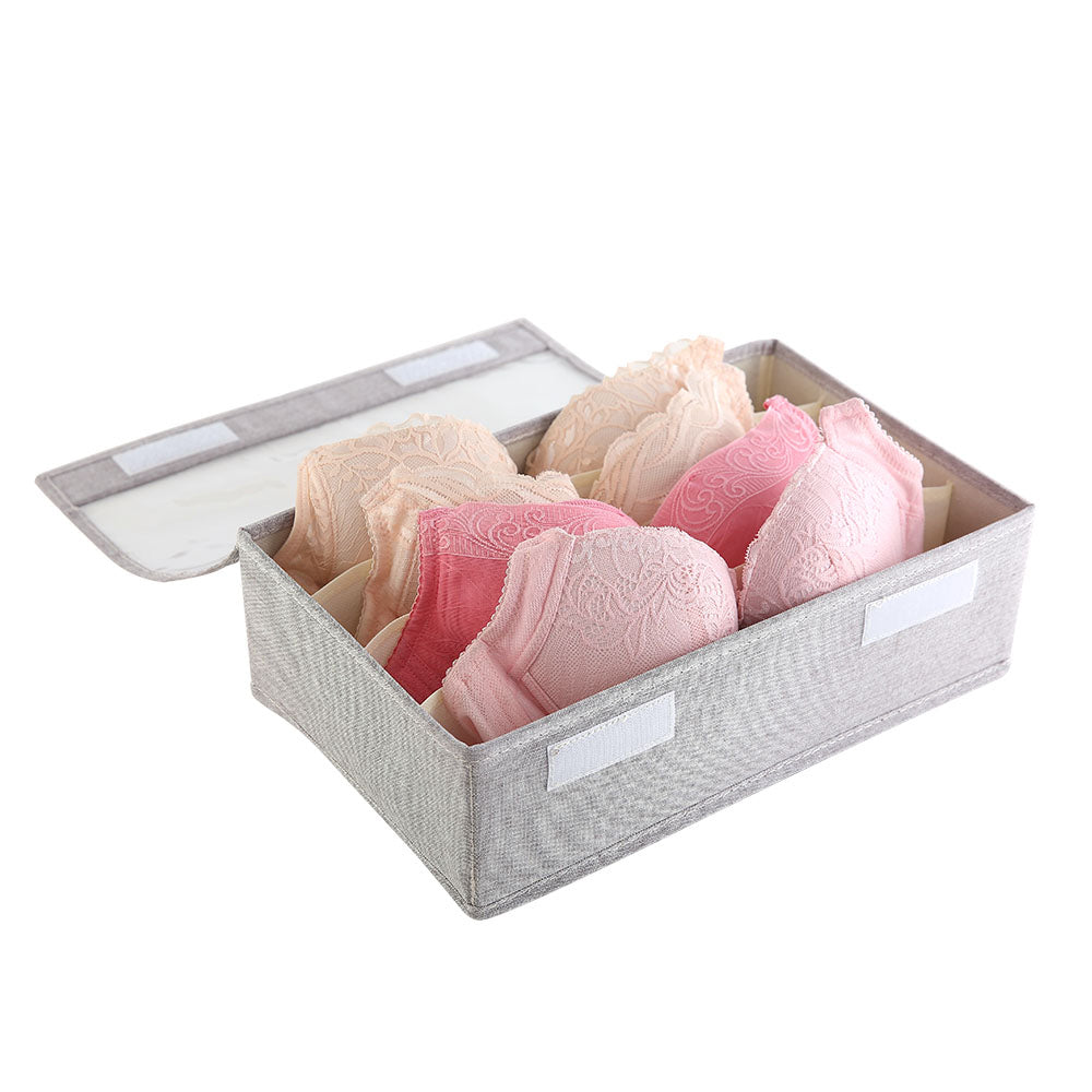 FaSoLa 4-Compartment Underwear Storage Box with Lid - Gray – Umall - Australia's Largest Online ...
