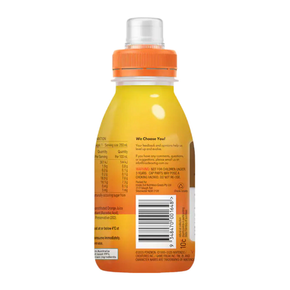 Pokémon No Added Sugar Orange Juice 250mL x 6 Bottles - Kids Juice Dri ...