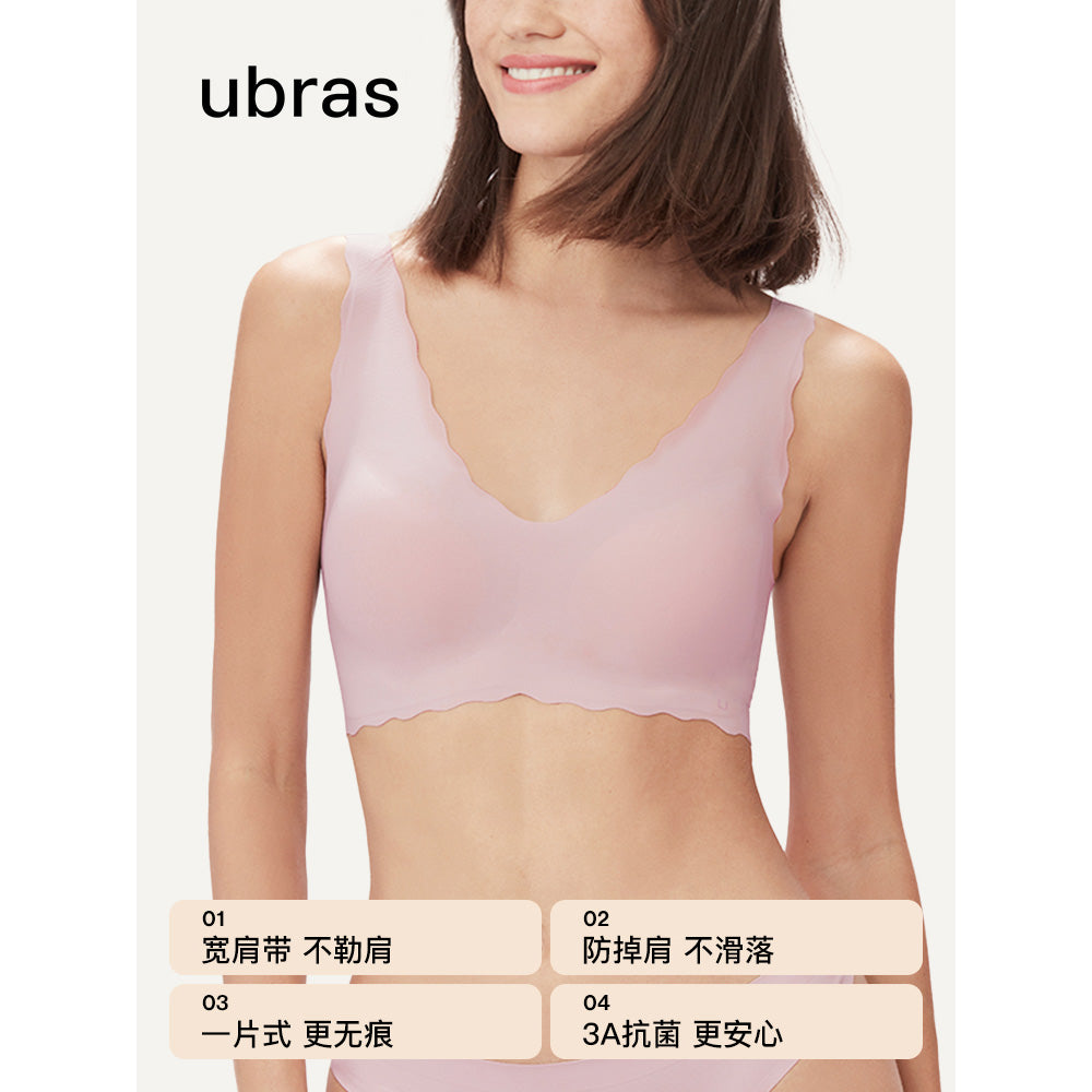 Ubras Deep V Wave Edge Seamless Bra with Removable Pads - Nude, One Si – Umall - Australia's ...
