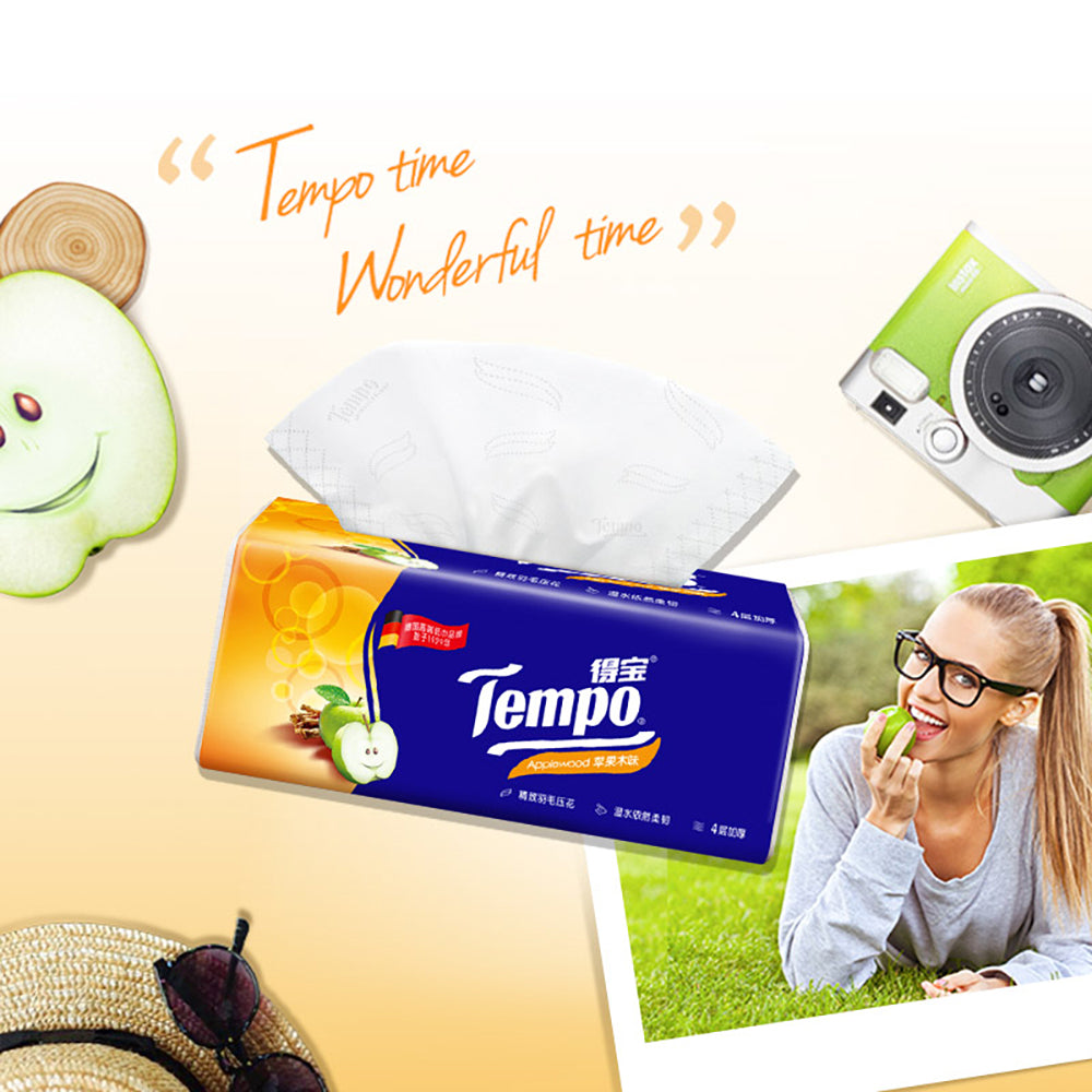 Tempo Soft Draw Tissue Paper with Cedar Fruit Scent, 90 Sheets, 4 Pack ...