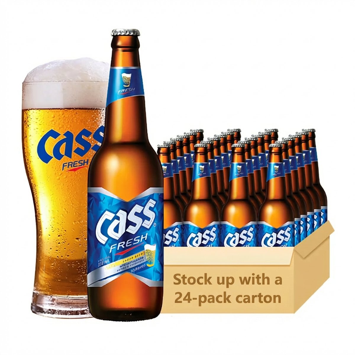 Cass Fresh Korean Beer - 330ml x 24 Bottles – Umall - Australia's ...