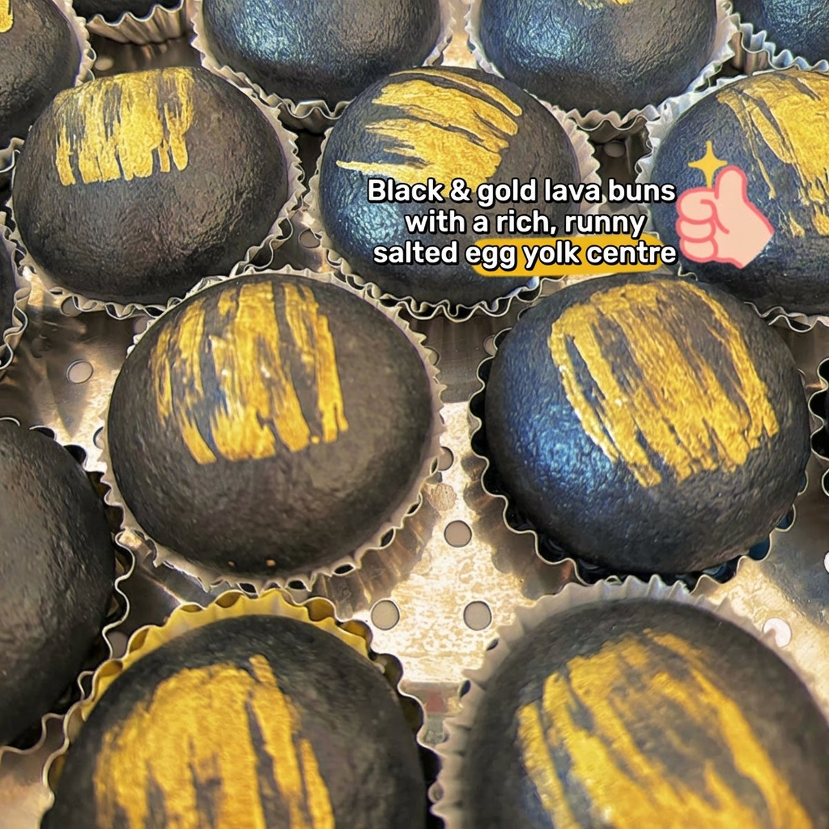 Fengcai Lou Black Gold Salted Egg Lava Custard Buns – Frozen Dim Sum ...