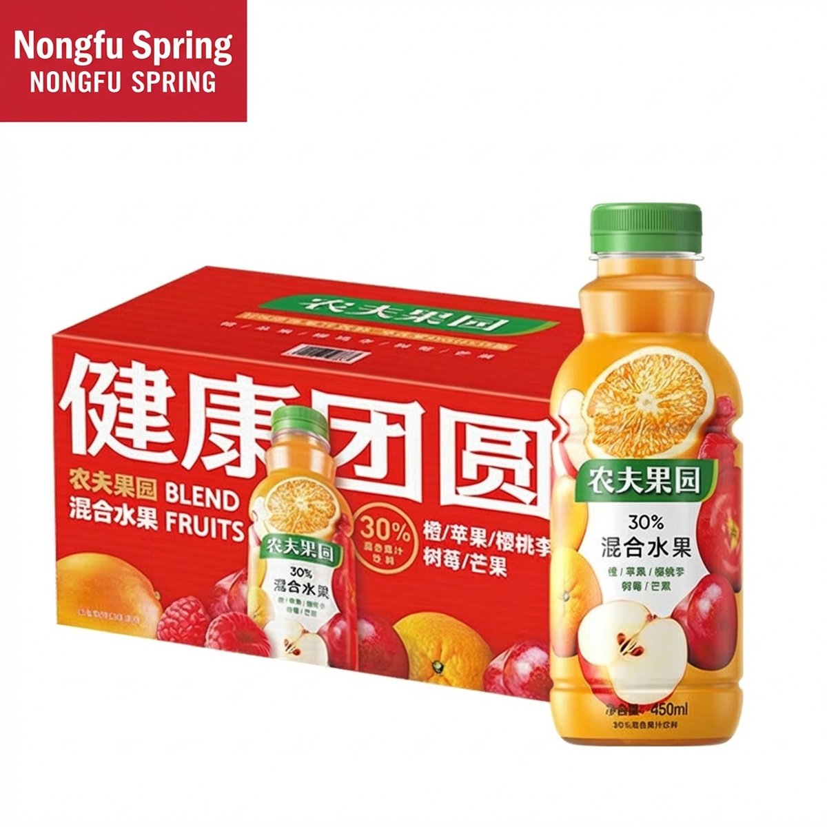 Nongfu Spring Fruit Orchard 30% Mixed Fruit Juice Drink (Orange Flavou ...
