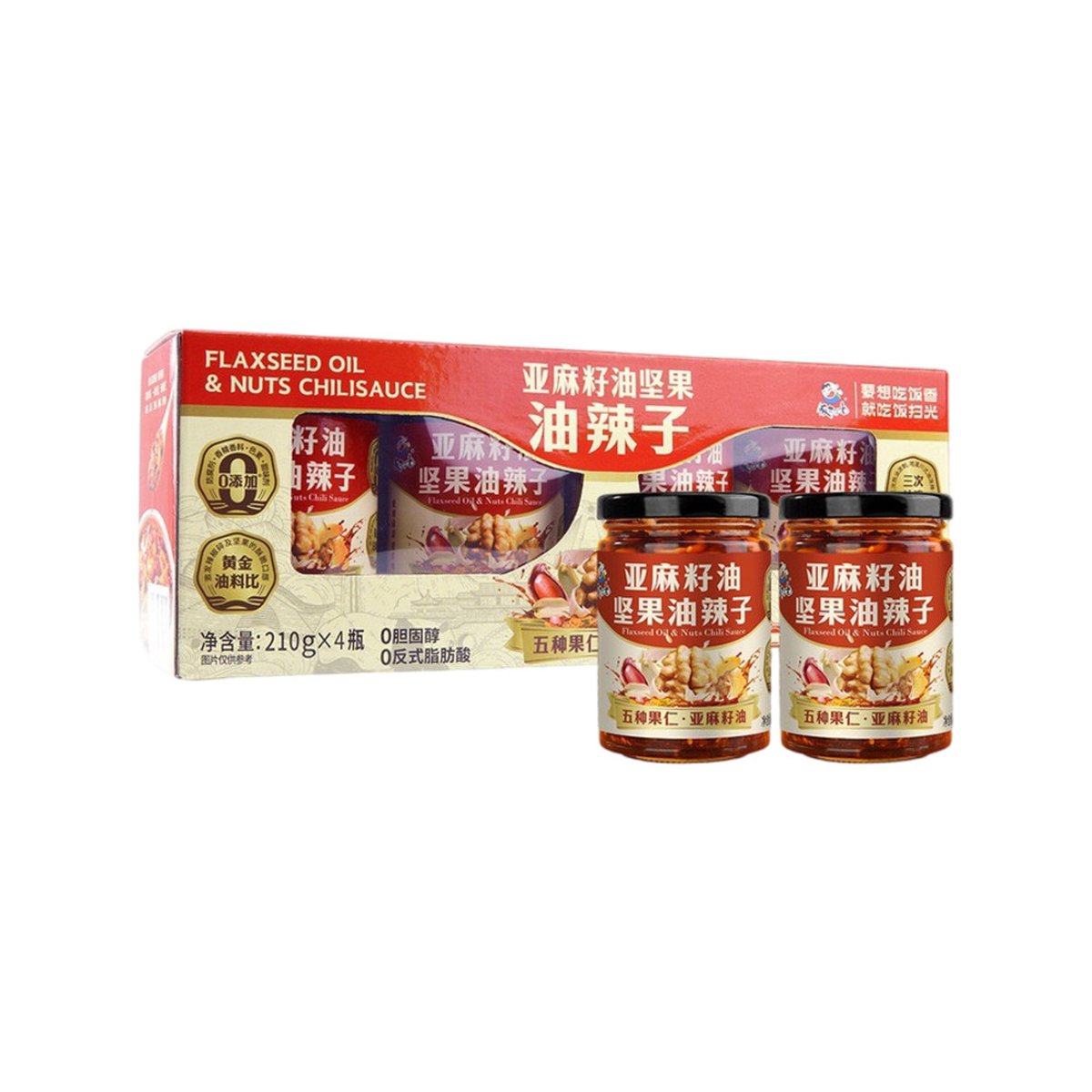 Fansaoguang Flaxseed Oil Crispy Chili with Mixed Nuts 210g x 4 Jars ...